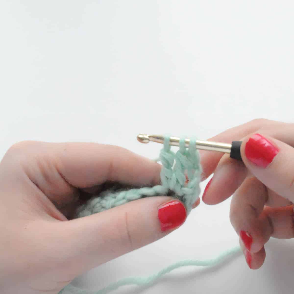 Two Treble Crochet Stitch Cluster - Step By Step Photos