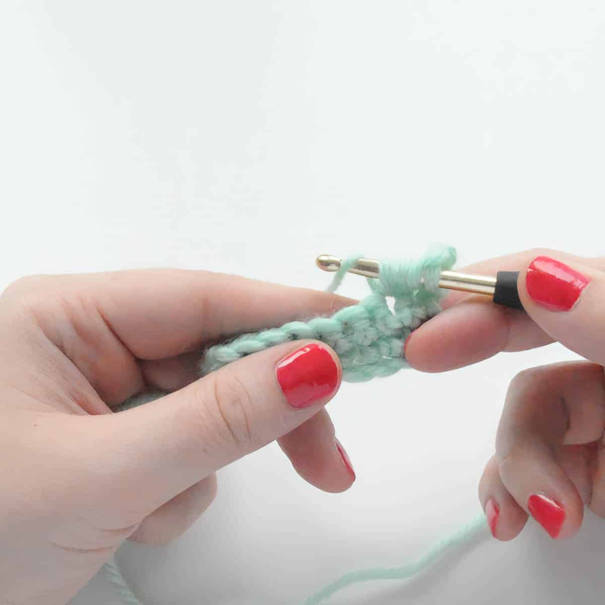 Two Treble Crochet Stitch Cluster - Step By Step Photos