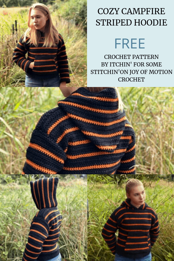 Cozy Campfire Striped Hoodie - FREE Crochet Pattern
