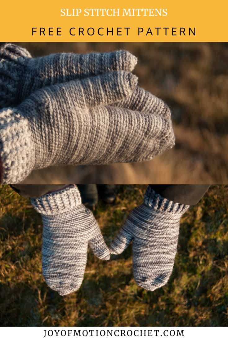 Crochet Slip Stitch Mittens - FREE Crochet Pattern • Joy of Motion