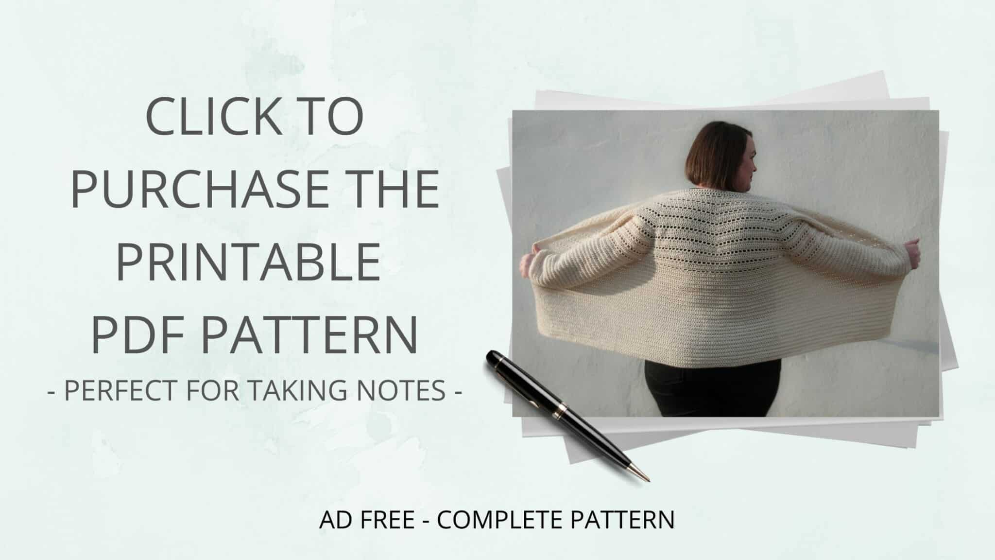 One Piece Crochet Cardigan Pattern • Size S - 5XL