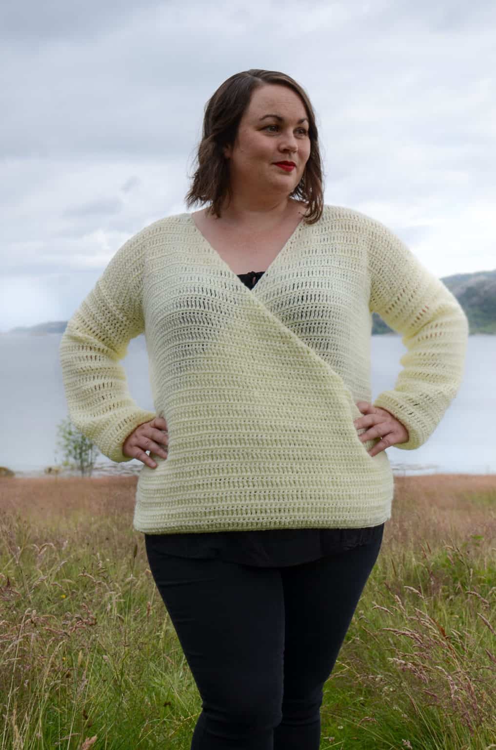 Crochet Wrap Sweater Free Pattern - XS - 5XL
