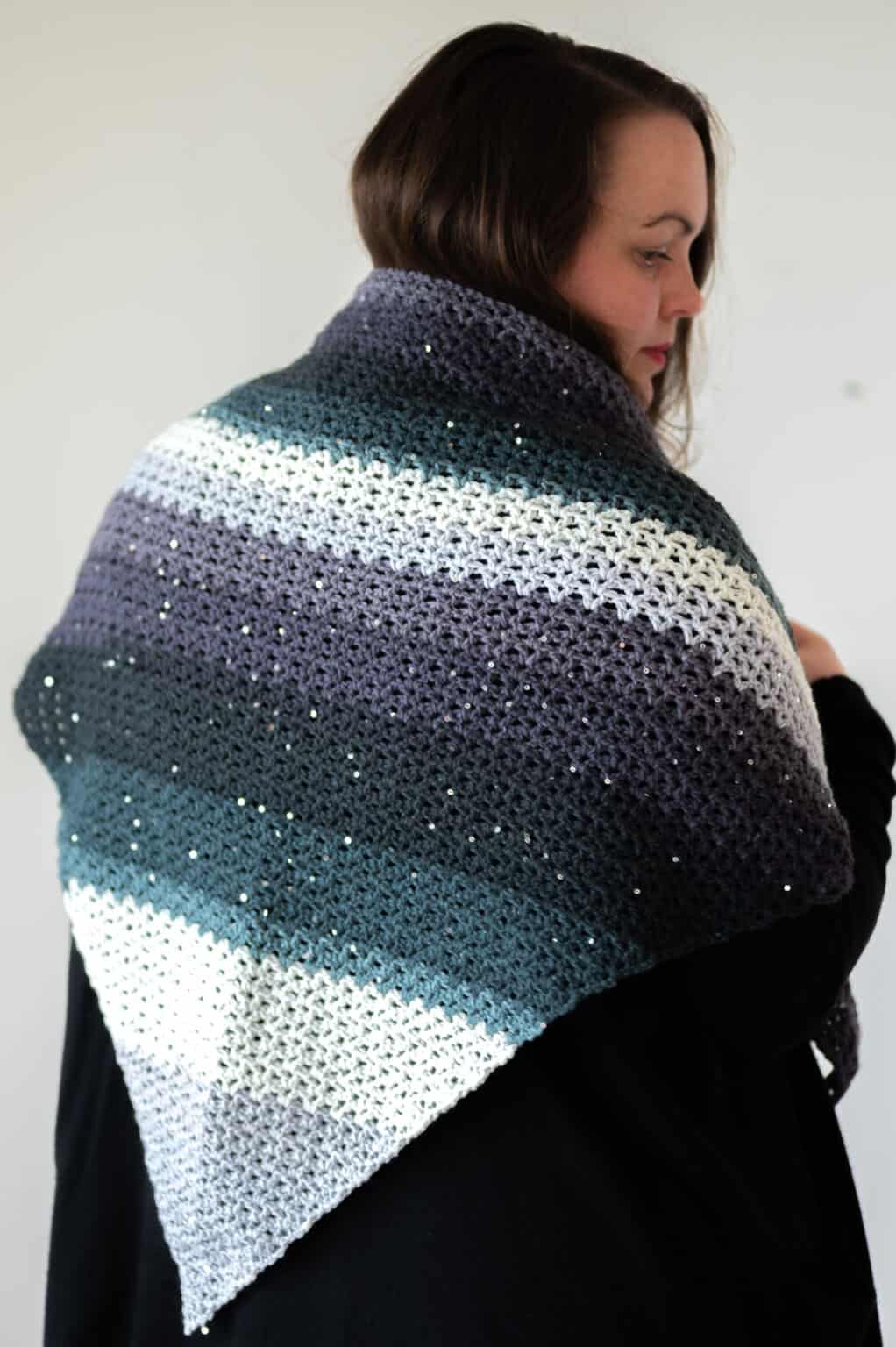 Simple Lace Triangle Shawl Crochet Pattern • EASY