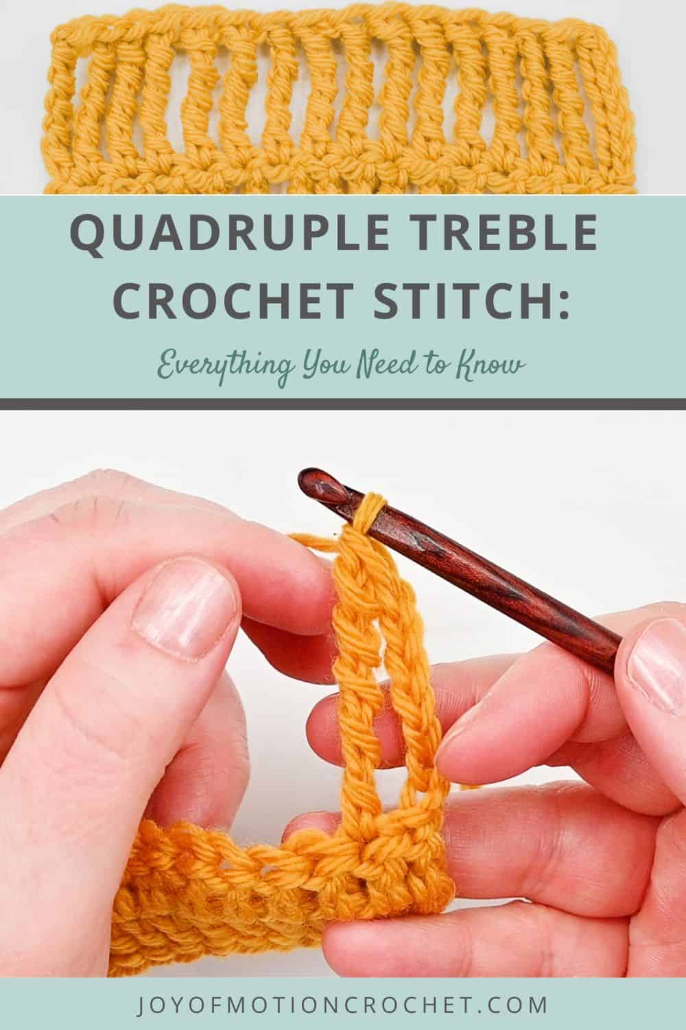 Quadruple Treble Crochet Stitch(qtr) in 4 Easy Steps (📸+📹)