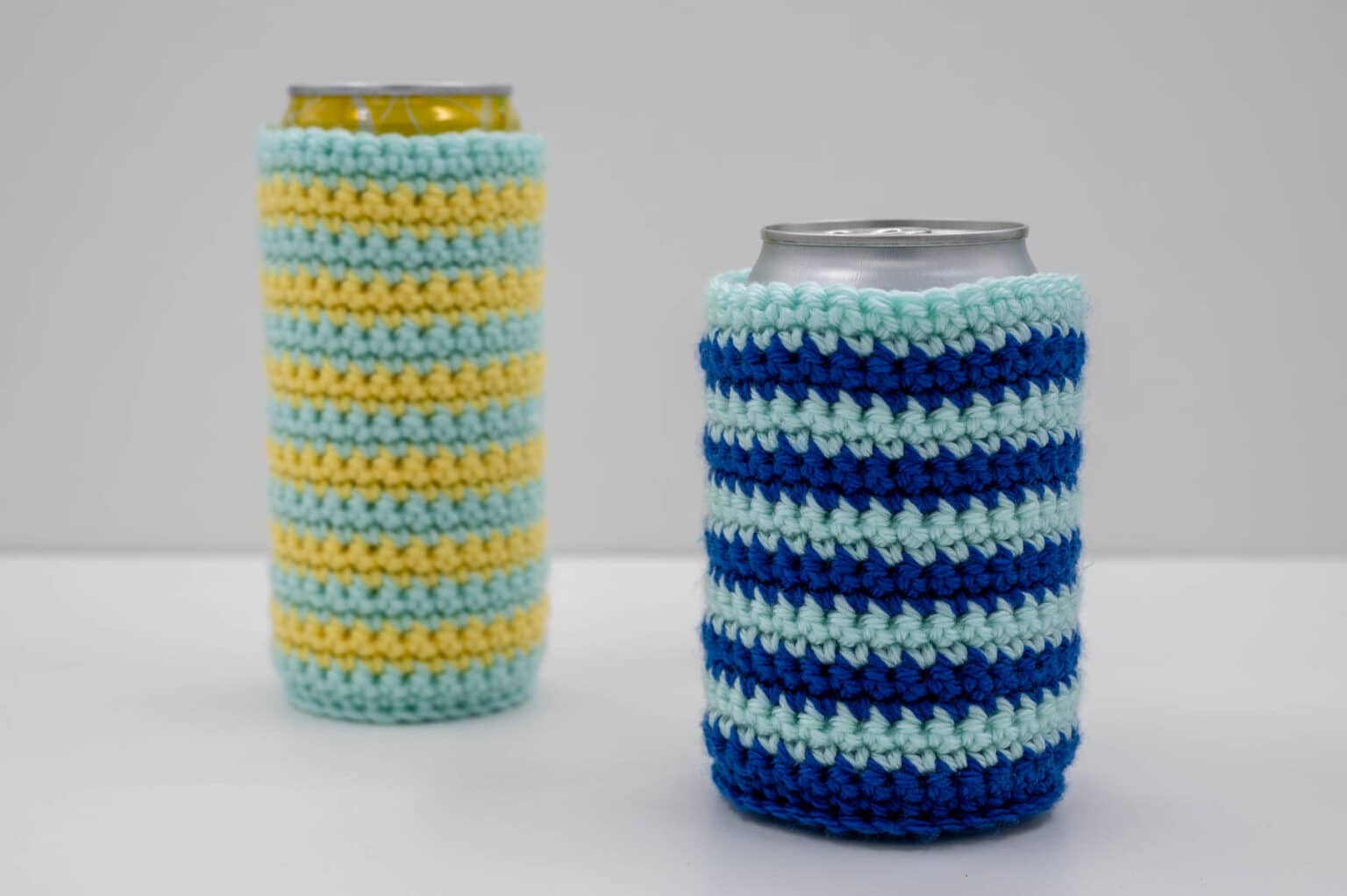 Easy Crochet Can Cozy Pattern (With 2 sizes)