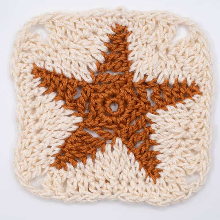 How to Crochet a Star Granny Square - Free Easy Step by Step