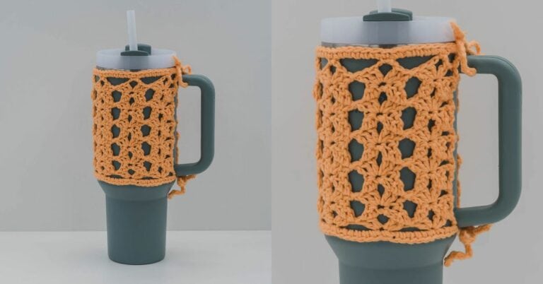 Free Lace Crochet Stanley Cup Holder - Easy Crochet Pattern