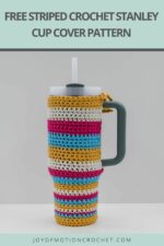 Free Striped Crochet Stanley Cup Cover - Easy Pattern