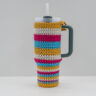 Free Striped Crochet Stanley Cup Cover - Easy Pattern