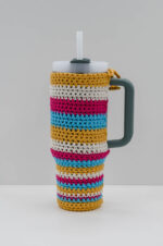 Free Striped Crochet Stanley Cup Cover - Easy Pattern