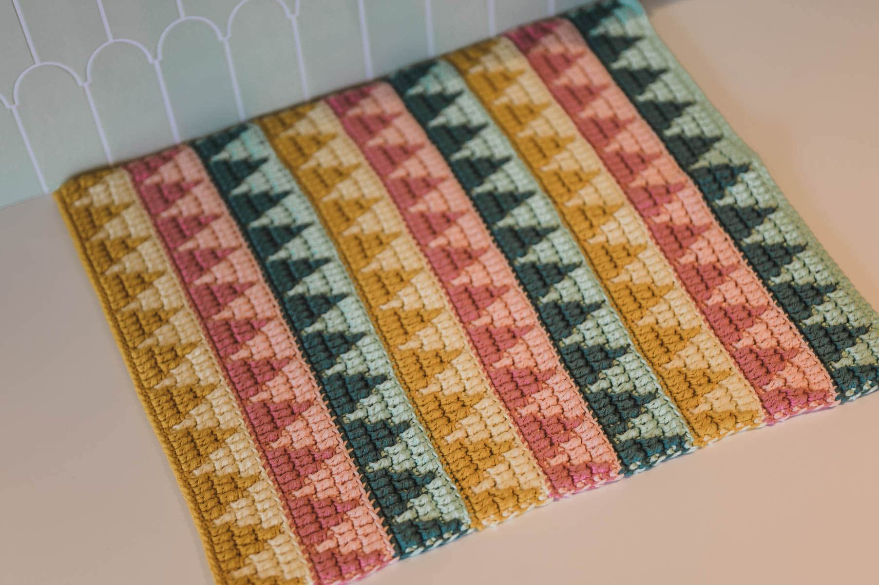 Mosaic Crochet Bath Mat - Free Crochet Pattern