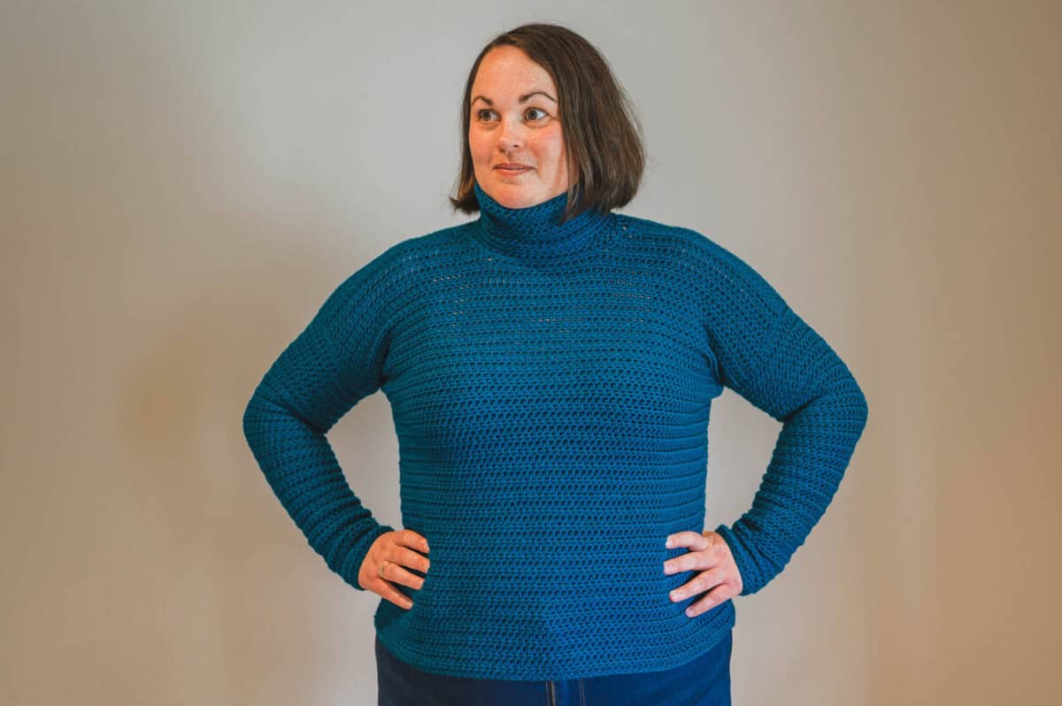 Crochet Turtleneck Sweater Pattern - Easy - Size XS to 5XL