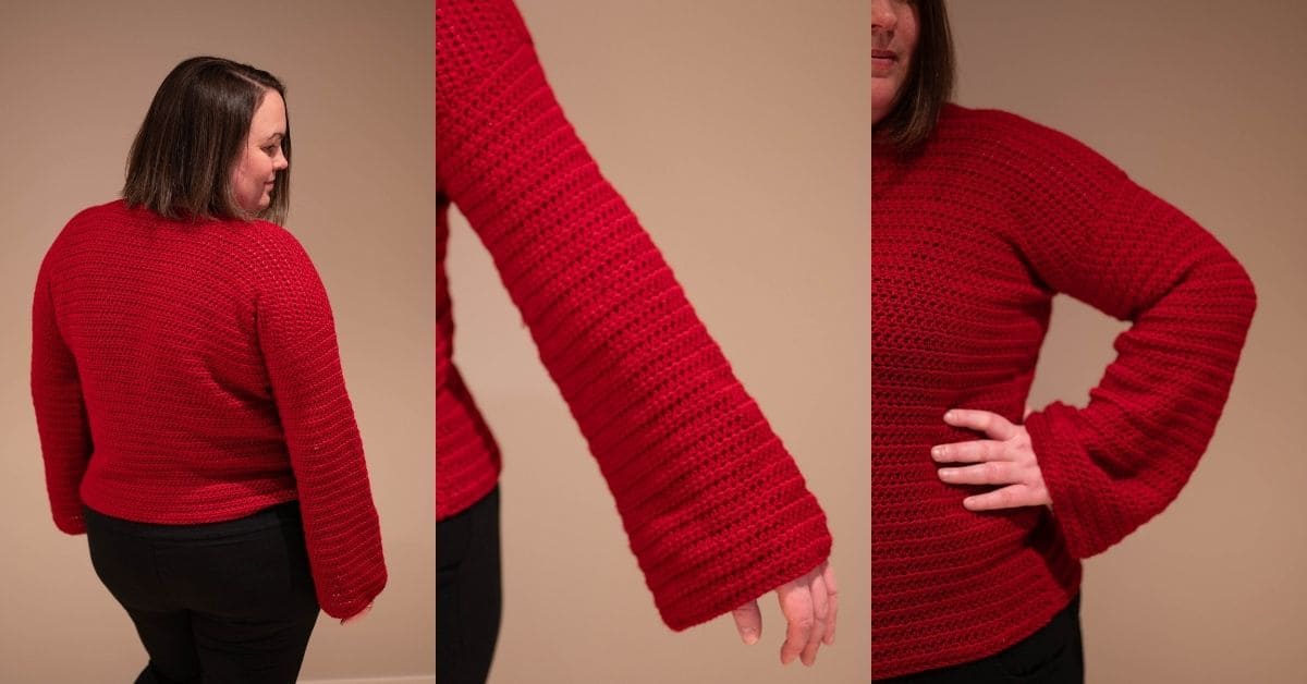 Free Crochet Bell Sleeve Sweater Pattern - Woman's 9 Sizes