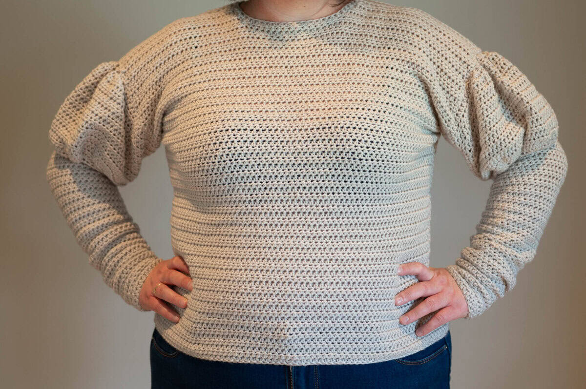 Free Crochet Puff Sleeve Sweater Pattern - Easy - XS - 5XL